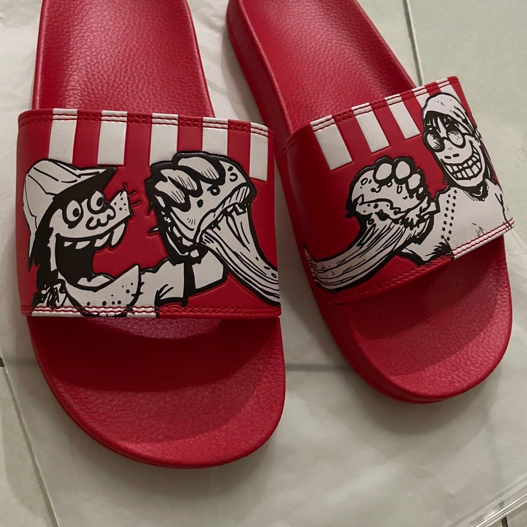 KFC x Ujang Red Sandal, Men's Fashion, Footwear, Flipflops and Slides ...