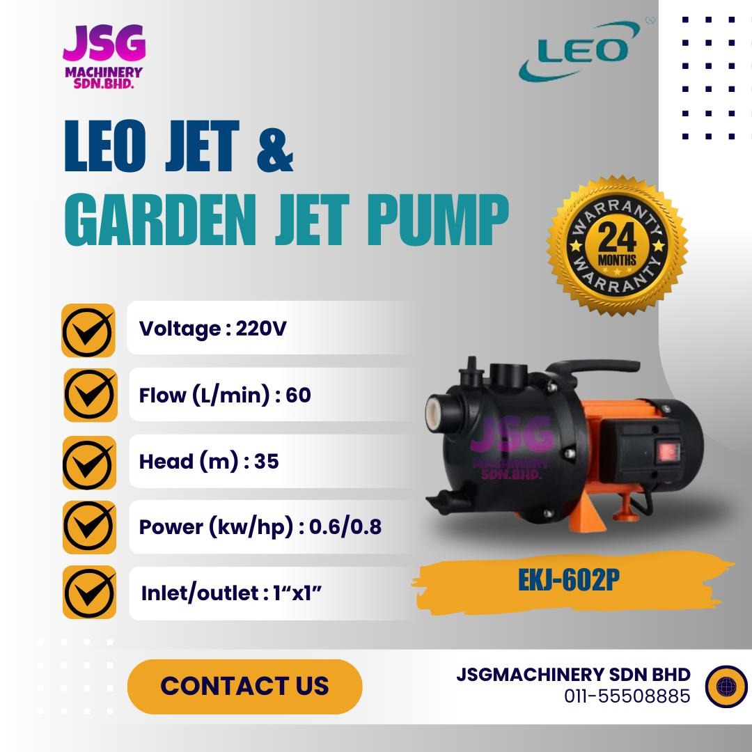 LEO EKJ-602P LEO JET PUMPS FOR DEEP WELL, GARDEN JET PUMPS 220V ...
