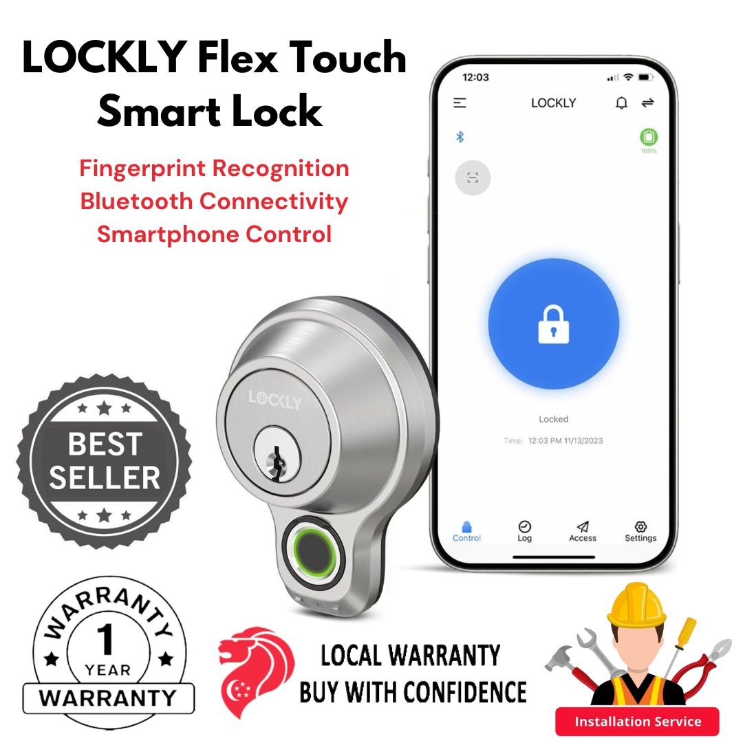 Lockly Flex Touch Smart Lock - Secure Keyless Entry with Fingerprint ...