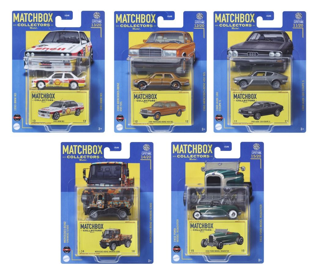 MATCHBOX FORD MODEL ROADSTER/ MERCEDES BENZ UNIMOG U300/ AUDI 100 ...