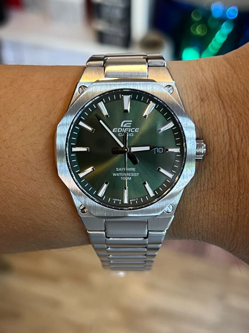 ORIGINAL CASIO Edifice Blue Dial Stainless Steel Men's Watch EFR-S108D-3AV, Men's Fashion ...