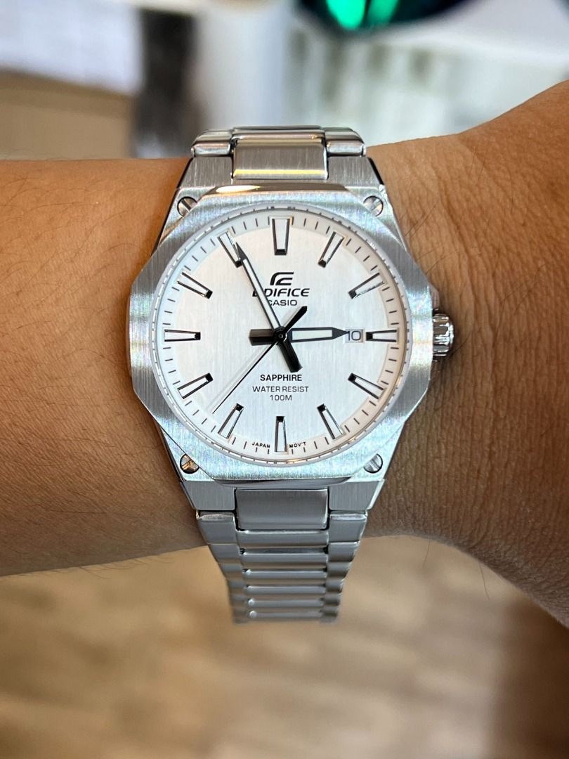 ORIGINAL CASIO Edifice White Dial Stainless Steel Men's Watch EFR-S108D ...