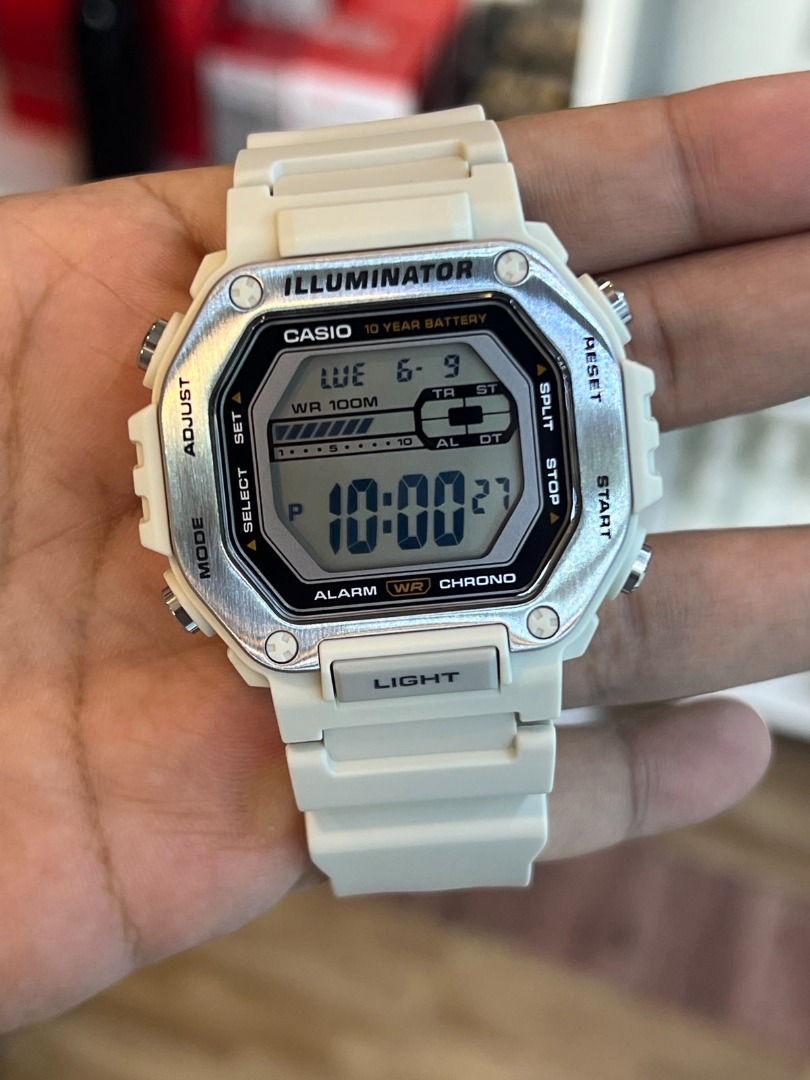 ORIGINAL CASIO Illuminator White Resin Band Men's Watch WS-1500H-3B ...