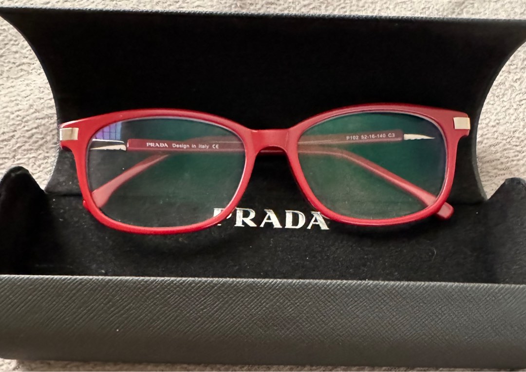 Prada eye glasses (Red), Women's Fashion, Watches & Accessories ...