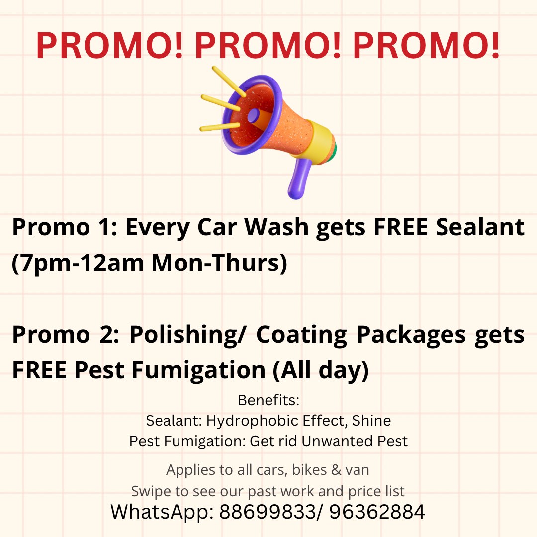 Promo Car Wash/ Polishing/ Coating/ Artdeshine/ Ceramic Coating ...