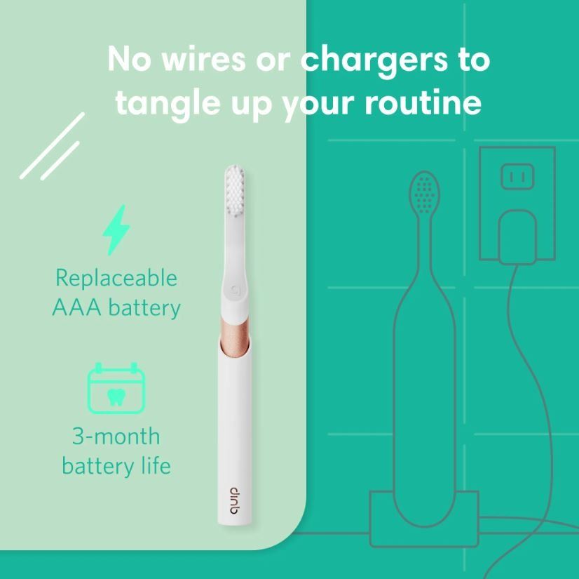 Quip Adult Electric Toothbrush Full Head, Built-in Timer + Travel Case ...