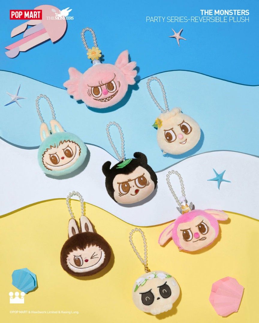 READY STOCK! LABUBU POUCH POP MART THE MONSTERS Party Series - Reversible Plush boneka labubu ...