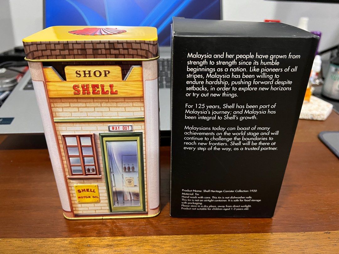 Shell collectible 125 years anniversary heritage metal container 1920 ...