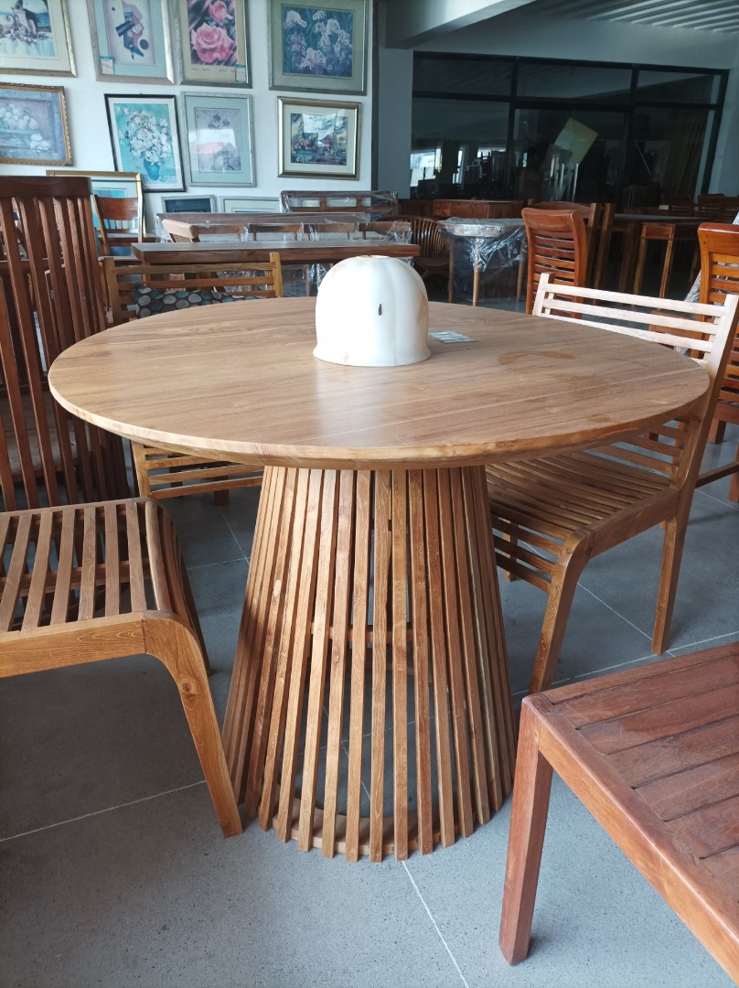 Solid Teak Wood Modern Basket Round Table Better Than Mahogany,Narra ...