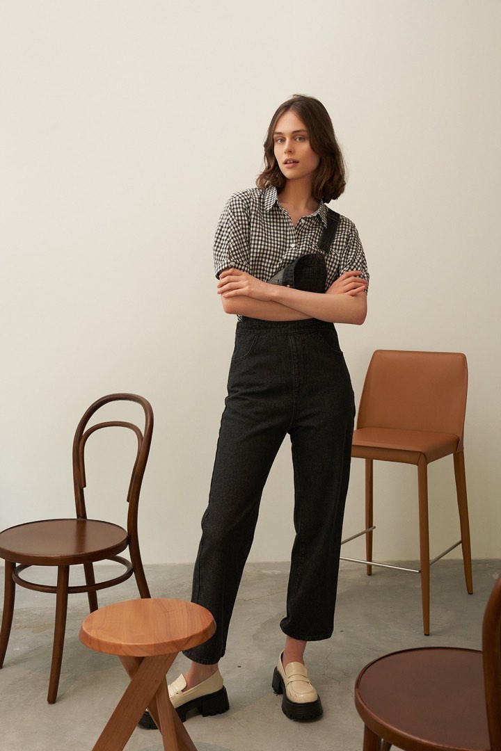 TCL carlton denim long dungarees in black (size M), Women's Fashion ...