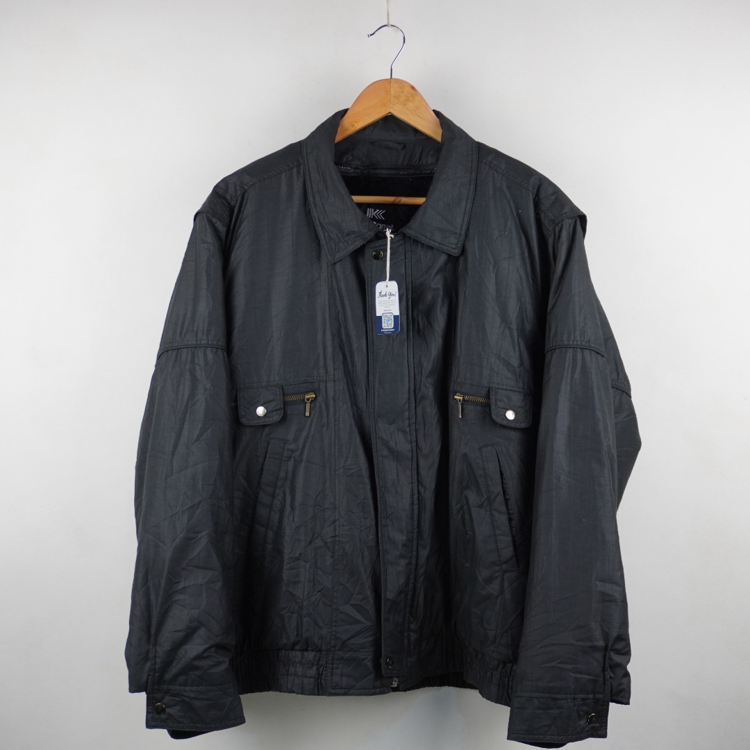 Top Garret Black Fleece Inside Collar Bomber Jacket Heavy Weight (XXL ...