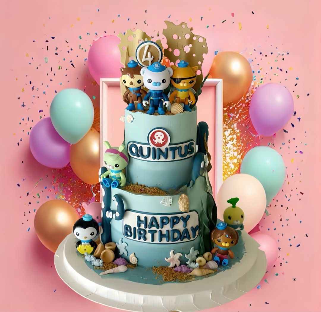 Two-Tier The Octonauts Birthday Cake | Baby Shower | 100 Days | Full ...