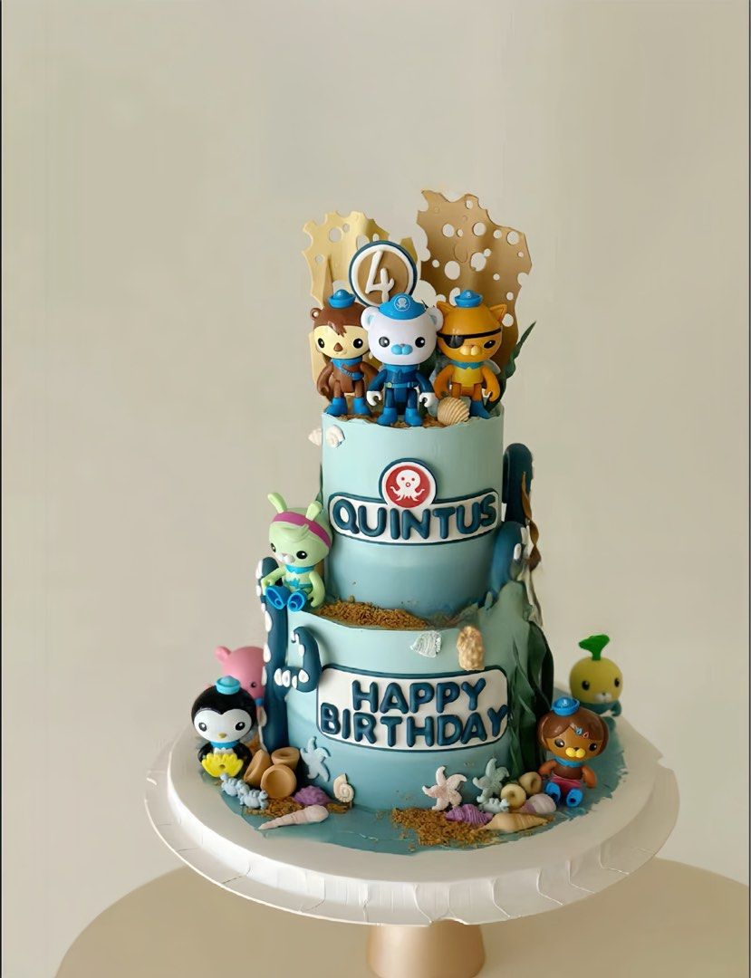 Two-Tier The Octonauts Birthday Cake | Baby Shower | 100 Days | Full ...