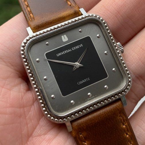 Universal Geneve square with dotted bezel, Men's Fashion, Watches ...