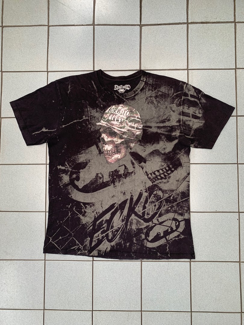 Vintage Ecko Unltd FullPrint Y2K Style Skull Affliction Jnco Grunge Emo ...