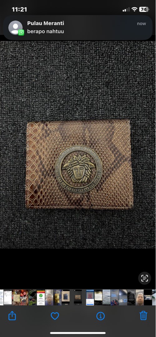 Wallet versace kulit ular phyton rare, Women's Fashion, Bags & Wallets, Wallets & Card holders ...