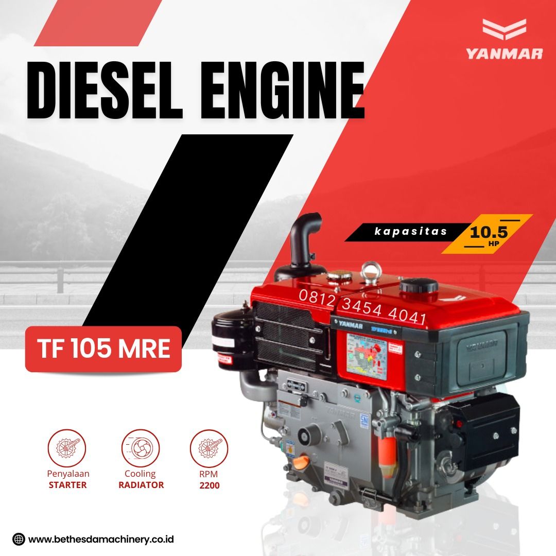 Mesin Yanmar TF 105 MRE Diesel Elektrik Starter 10.5 Hp, Motor di Carousell