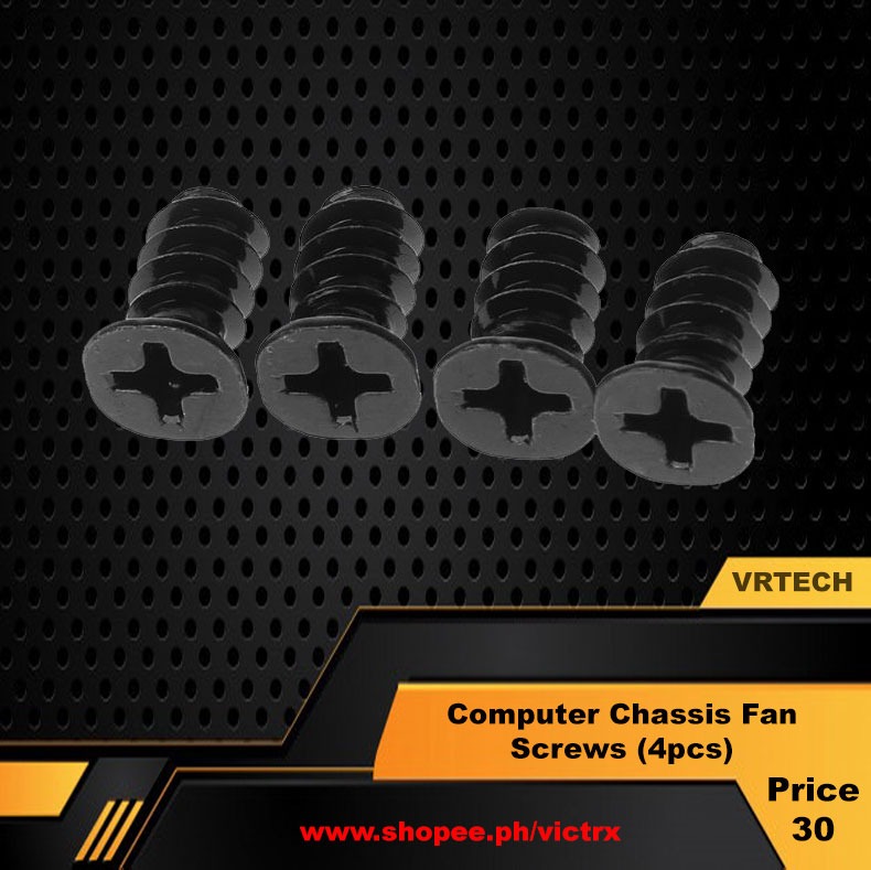 4pcs Black Computer PC Case Cooling Fan Durable Screw For Chassis Fans ...