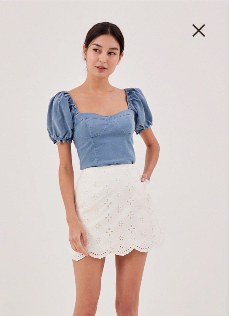 Aeris Broderie Skort, Women's Fashion, Bottoms, Shorts on Carousell