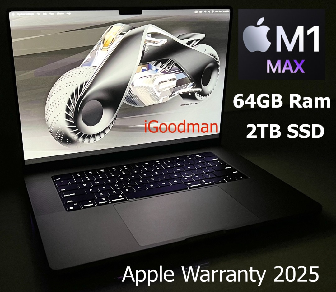 Apple warranty 64gb Ram 2TB SSD M1 Max Macbook Pro 16" Liquid Retina ...