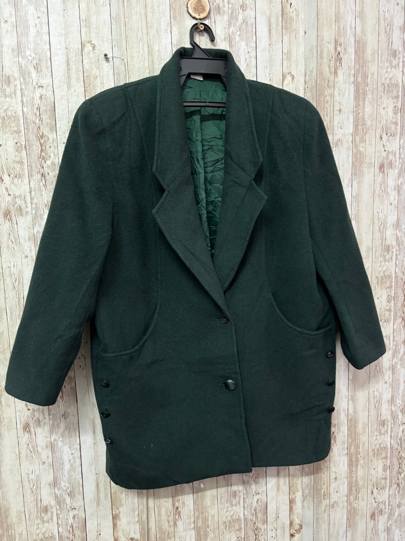 Autumn Winter Emerald Green Coat/ Long Jacket, Women's Fashion, Coats ...