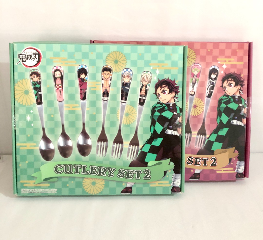 Demon Slayer Spoon and Fork Bundle set 2pc - Official kimetsu no yaiba ...