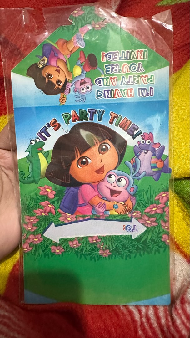 Dora Invitation Card, Hobbies & Toys, Books & Magazines, Children's ...