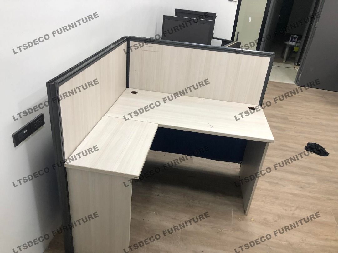 Full laminated l-shape workstation cubicle | office partition | office ...