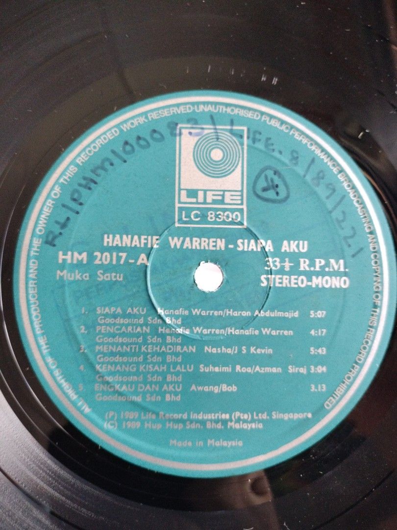 Hanafie Warren Album Siapa AKu, Hobbies & Toys, Music & Media, Vinyls ...