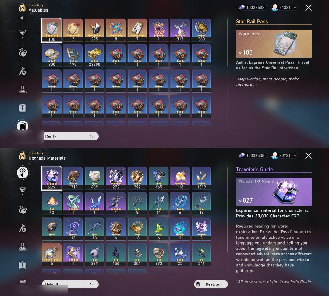 HSR 30-31K Jades Reroll/Unrolled UNSET-ALL,With alot Tickets,Honkai ...