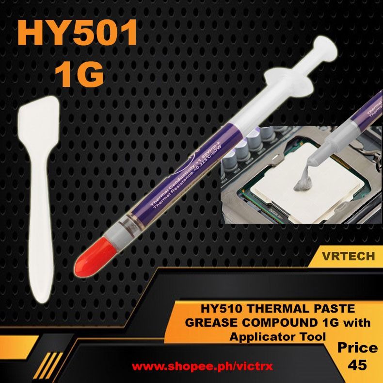 HY510 CPU Silicone Heatsink Thermal Paste Compound 1g with Applicator ...