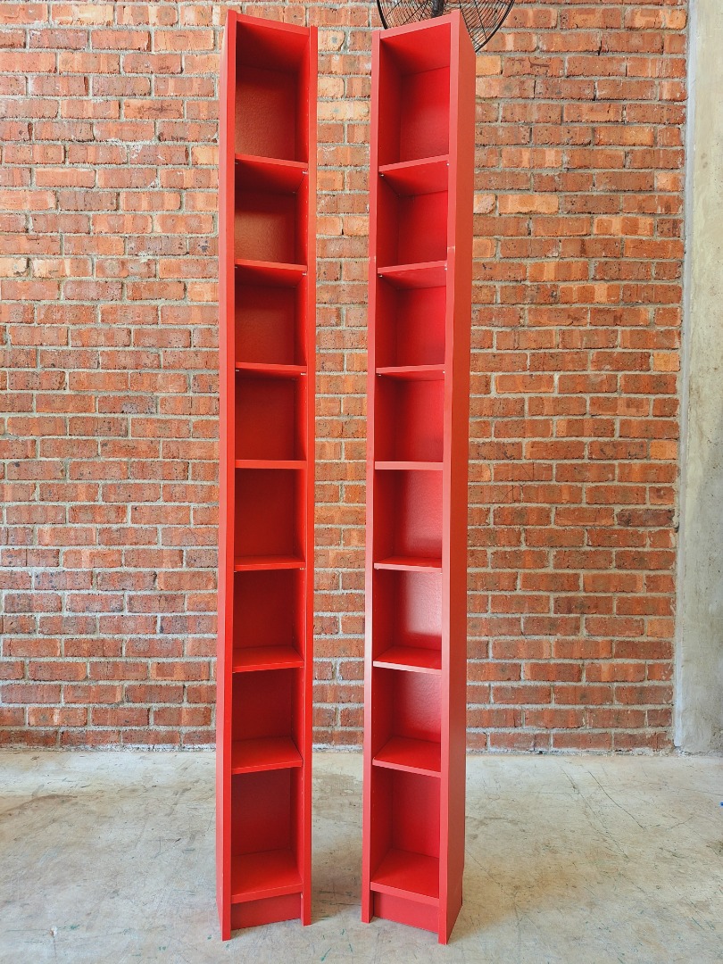 IKEA GNEDBY / BENNO Shelving unit, red, 202 cm | IKEA GNEDBY / BENNO ...