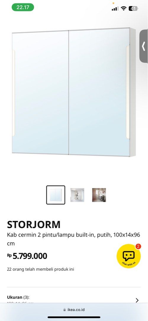 Ikea Storjorm mirror cab lemari kaca toilet, Perabotan Rumah di Carousell
