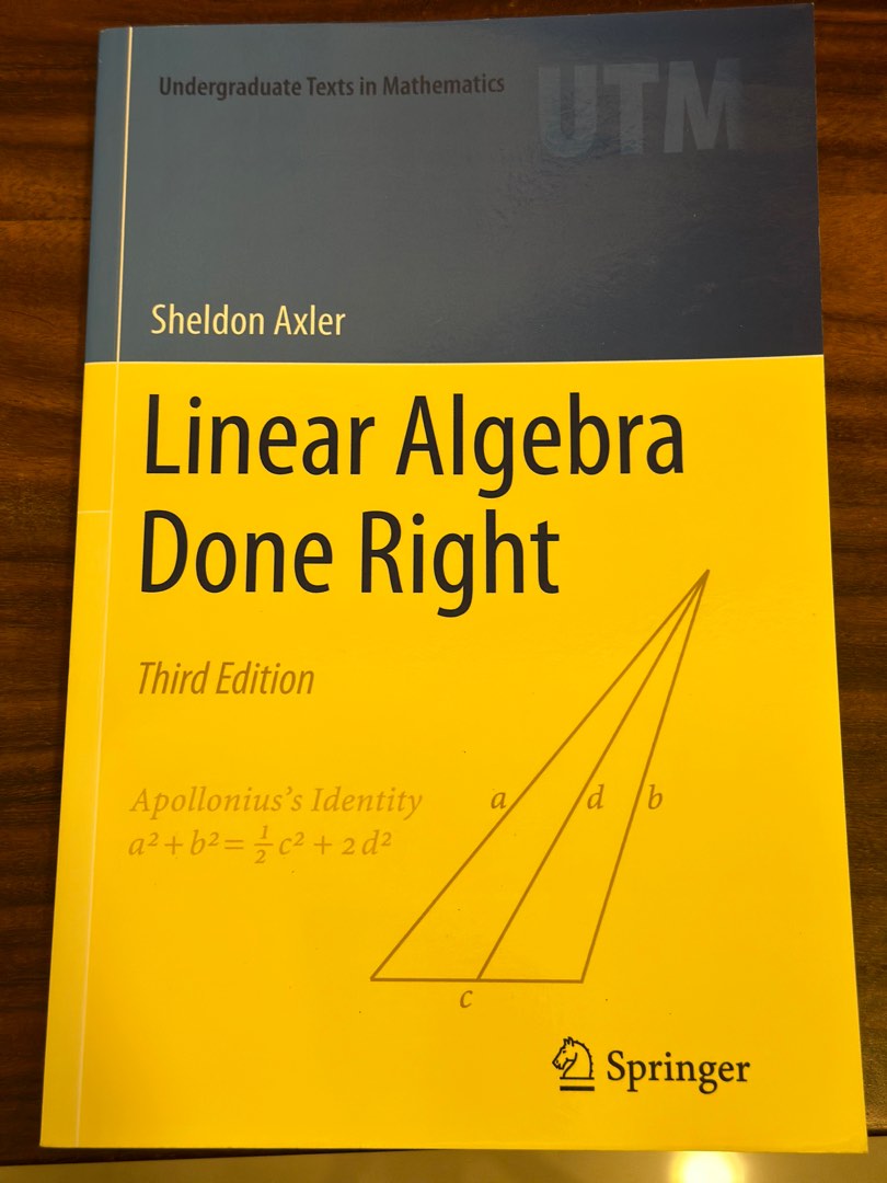 Linear Algebra Done Right 線性代數 大學數學書, 興趣及遊戲, 書本 & 文具, 教科書 - Carousell