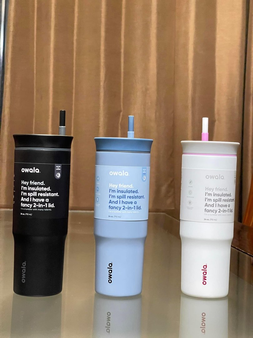 (On Hand) OWALA 24oz TUMBLER w/ Straw, Furniture & Home Living ...