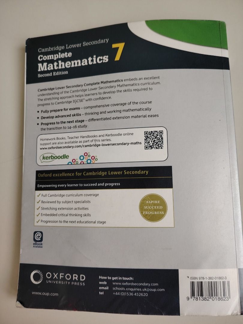 OXFORD CAMBRIDGE LOWER SECONDARY COMPLETE MATHEMATICS STUDENT BOOK 7, Hobbies & Toys, Books ...
