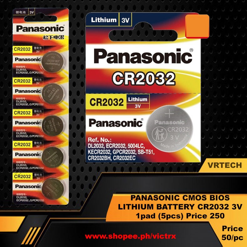 Panasonic CMOS BIOS Lithium Battery CR2032 3V for Motherboard BIOS Car ...