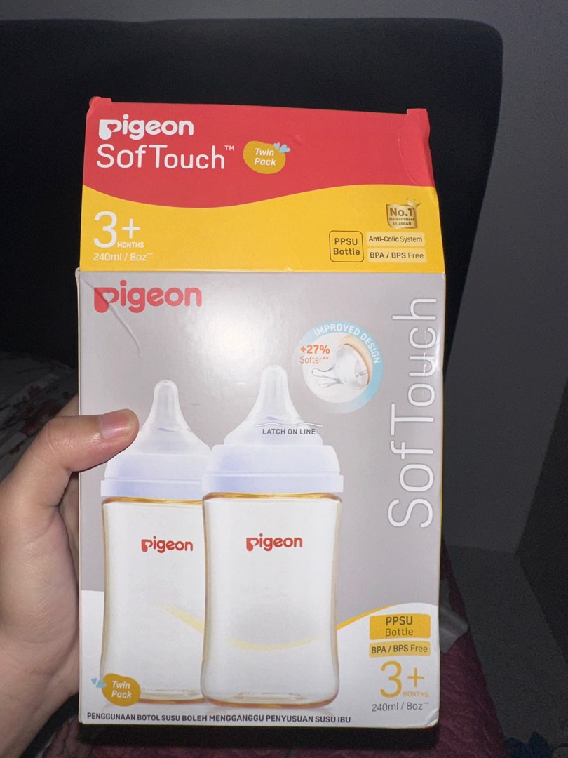 Pigeon Soft touch wide neck PPSU 8 oz (Twin pack), Babies & Kids, Nursing & Feeding ...