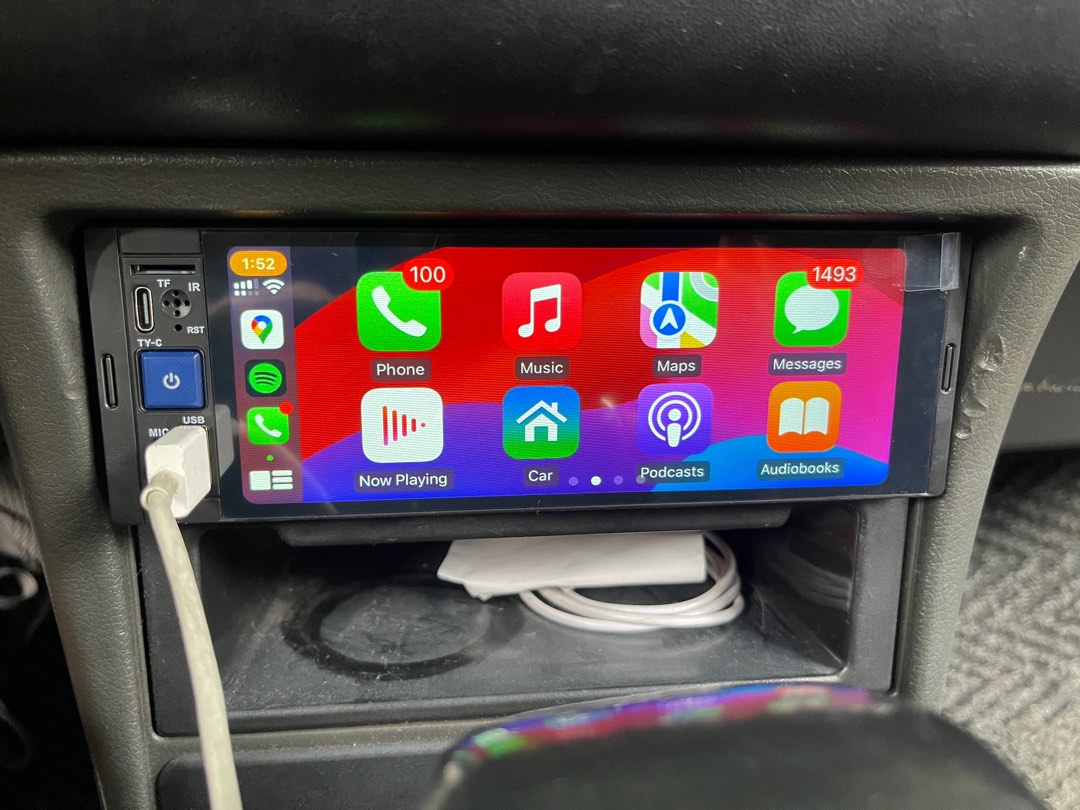 Qcy car stereo single din with apple carplay android auto, Car Parts ...