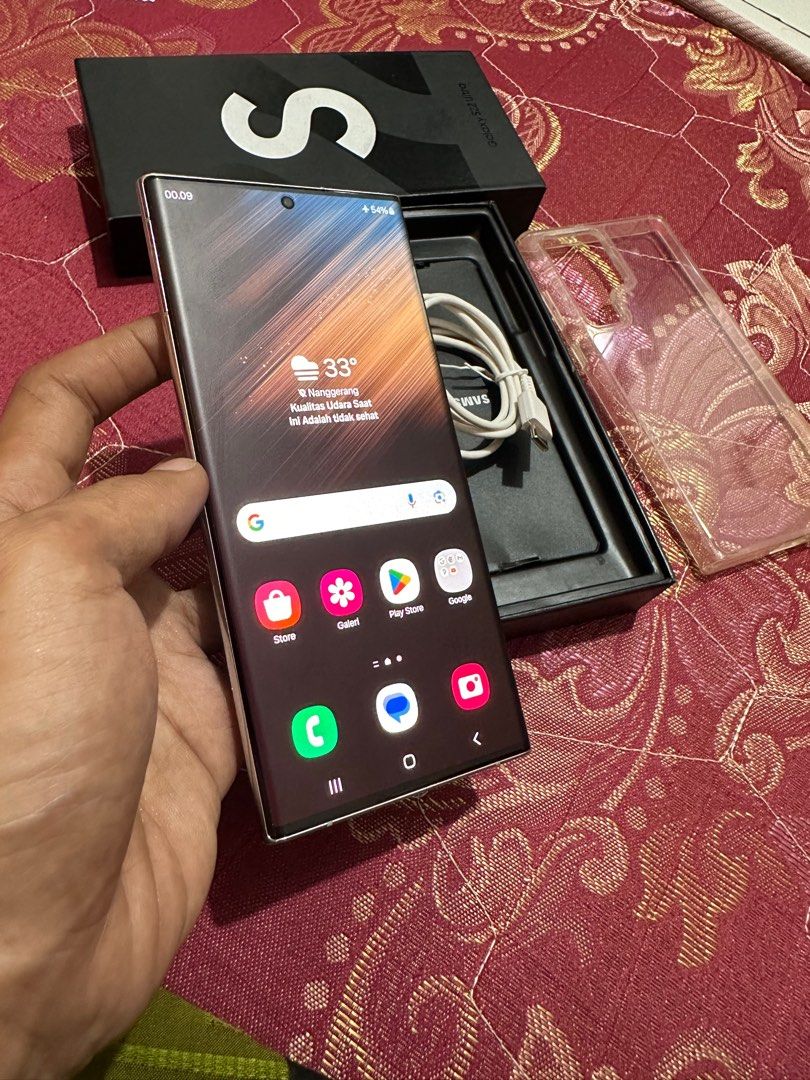 Samsung galaxy S22 ultra 5G sein ram 8/128gb normal siap pakai fullset ...