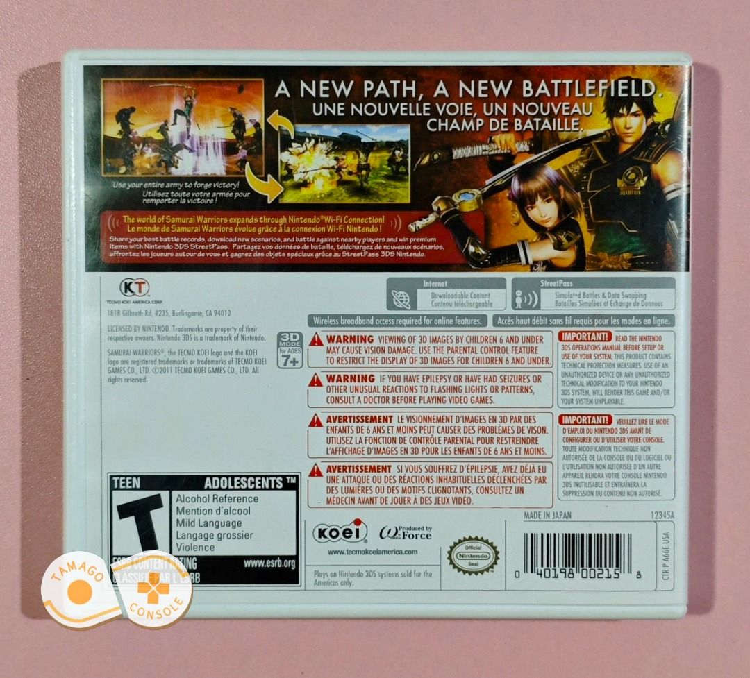 Samurai Warriors Chronicles - [3DS Game] [NTSC / ENGLISH Language ...