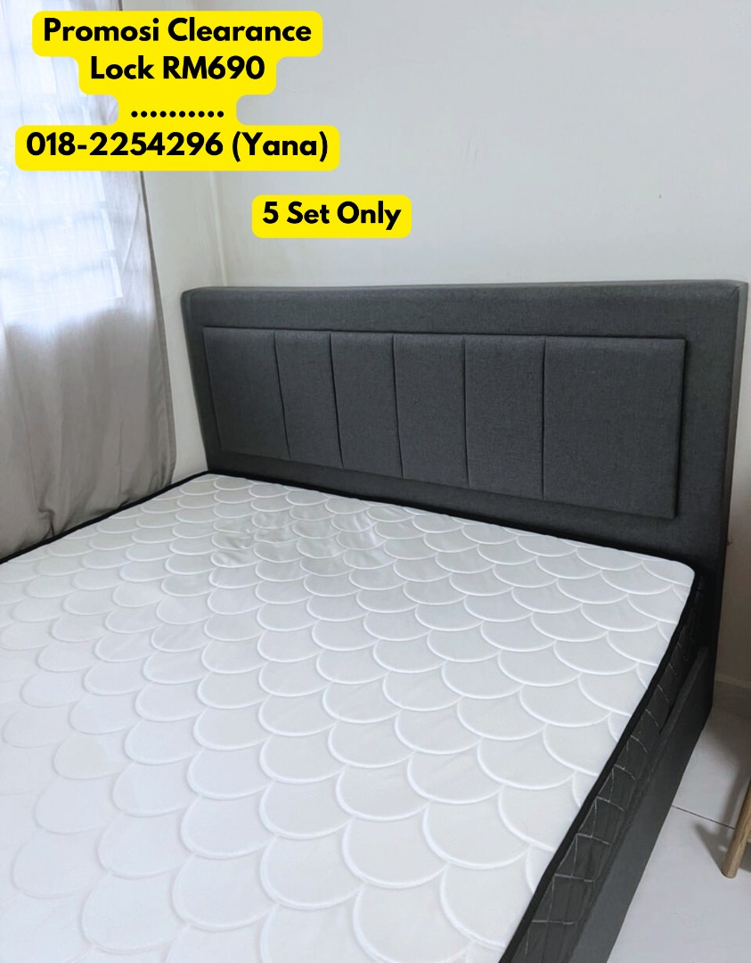 Set Katil Queen + Tilam, Furniture & Home Living, Furniture, Bed Frames ...