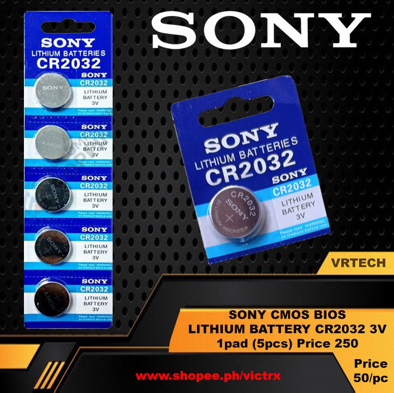 Sony CMOS BIOS Lithium Battery CR2032 3V for Motherboard BIOS CCar ...