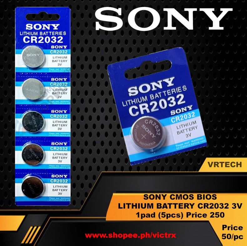 Sony CMOS BIOS Lithium Battery CR2032 3V for Motherboard BIOS CCar ...