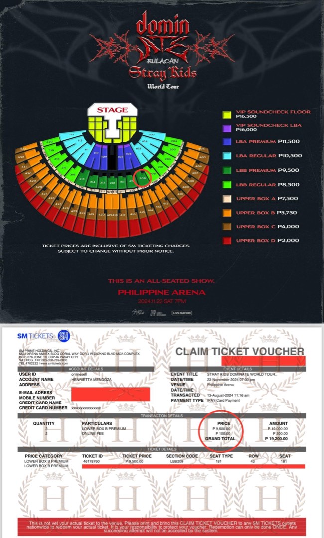 Stray Kids DominATE Bulacan Lower Box B 209, Tickets & Vouchers, Event Tickets on Carousell