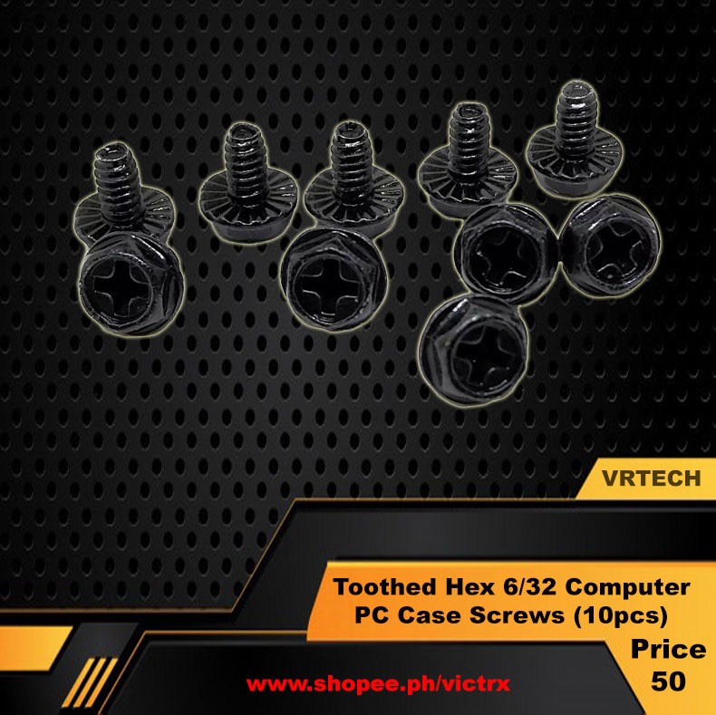 Toothed hex Screws 10pcs for Desktop PC (Black) for PCIE GPU PCI ...