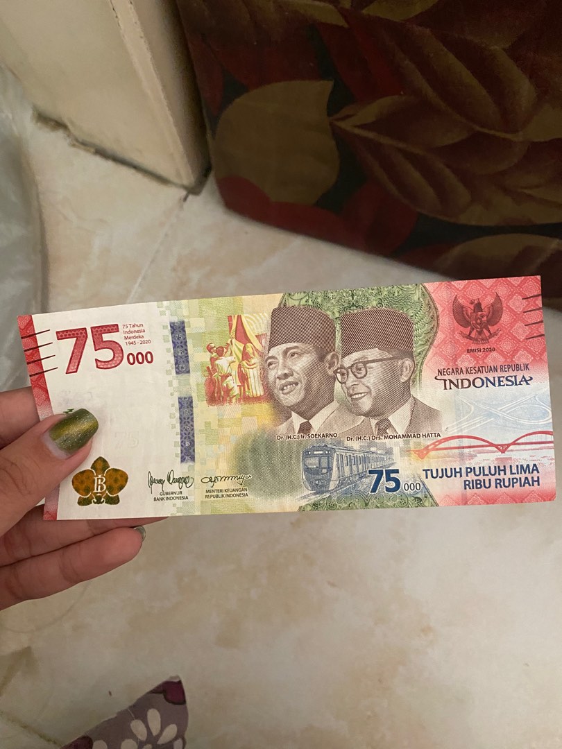 Uang rupiah pecahan 75 ribu, Antik, Uang Lama di Carousell Uang rupiah pecahan 75 ribu, Antik, Uang Lama di Carousell