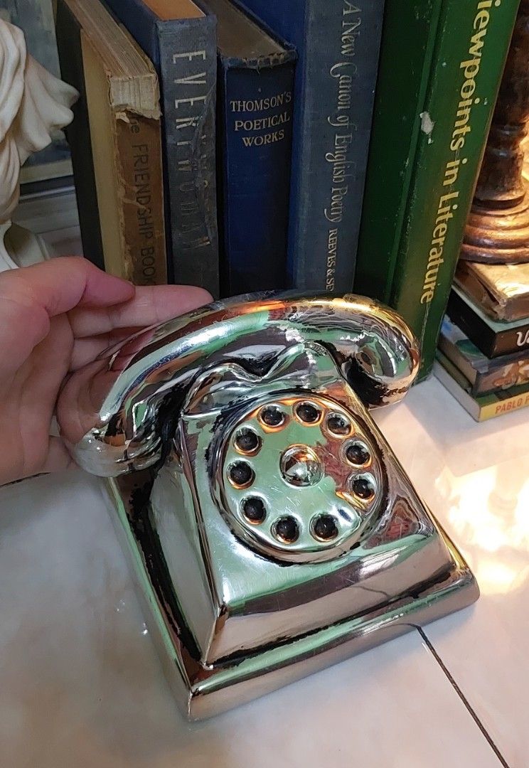 VINTAGE CERAMIC TELEPHONE COIN BANK, Furniture & Home Living, Home ...