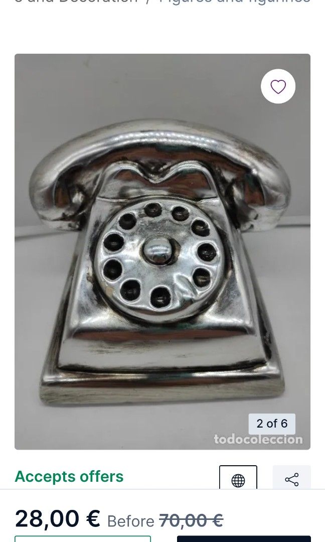 VINTAGE CERAMIC TELEPHONE COIN BANK, Furniture & Home Living, Home ...