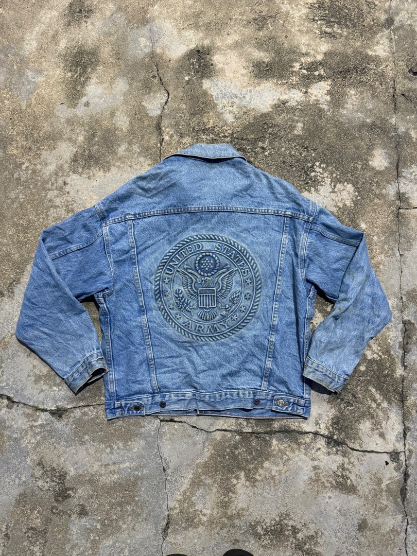 VINTAGE US ARMY DENIM JACKET BRAND TYCA, Men's Fashion, Coats, Jackets ...